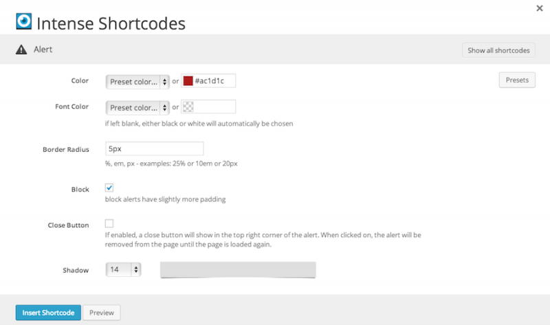 dialog - Intense WordPress Plugin